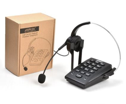 Agptek HA0071 Handsfree Call Center Dialpad Corded Headset Telephone ...