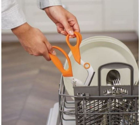 Fiskars Non-scratch Kitchen Angled Shears Scissors Food Cutting ...